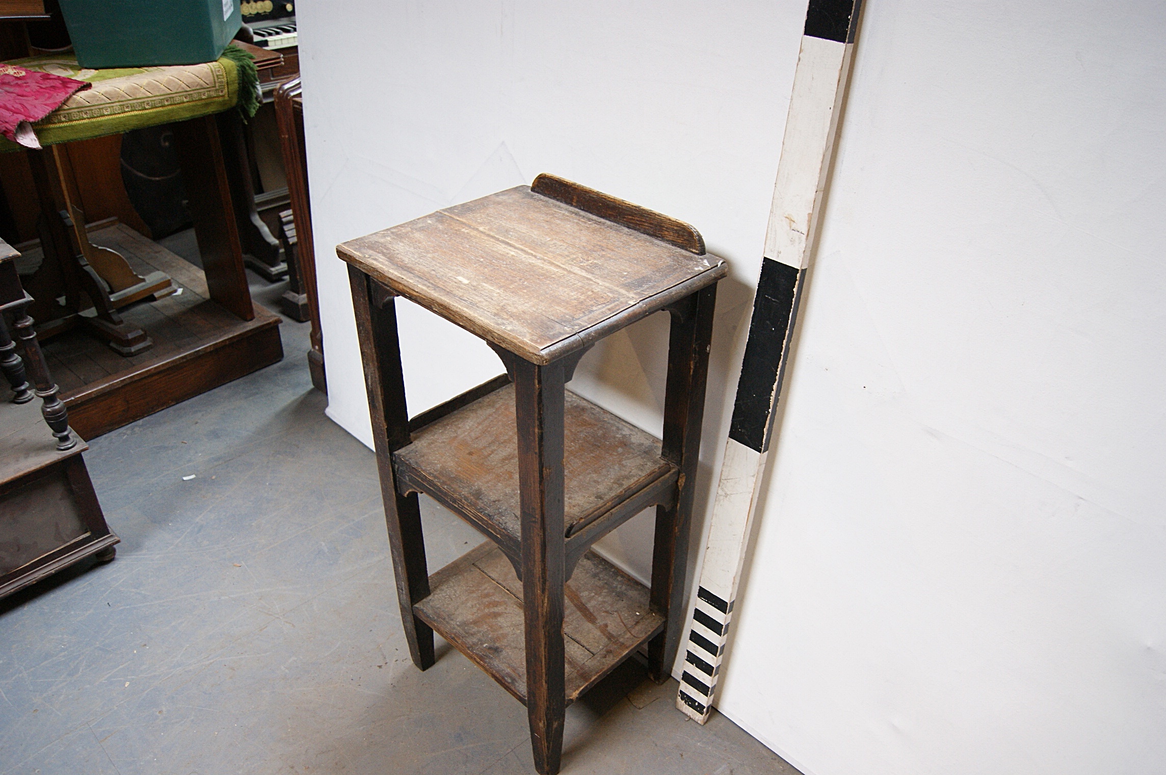 1700147 Small Wooden Three Tier Shelving Unit ( H 94cm x 45 x 37 ...